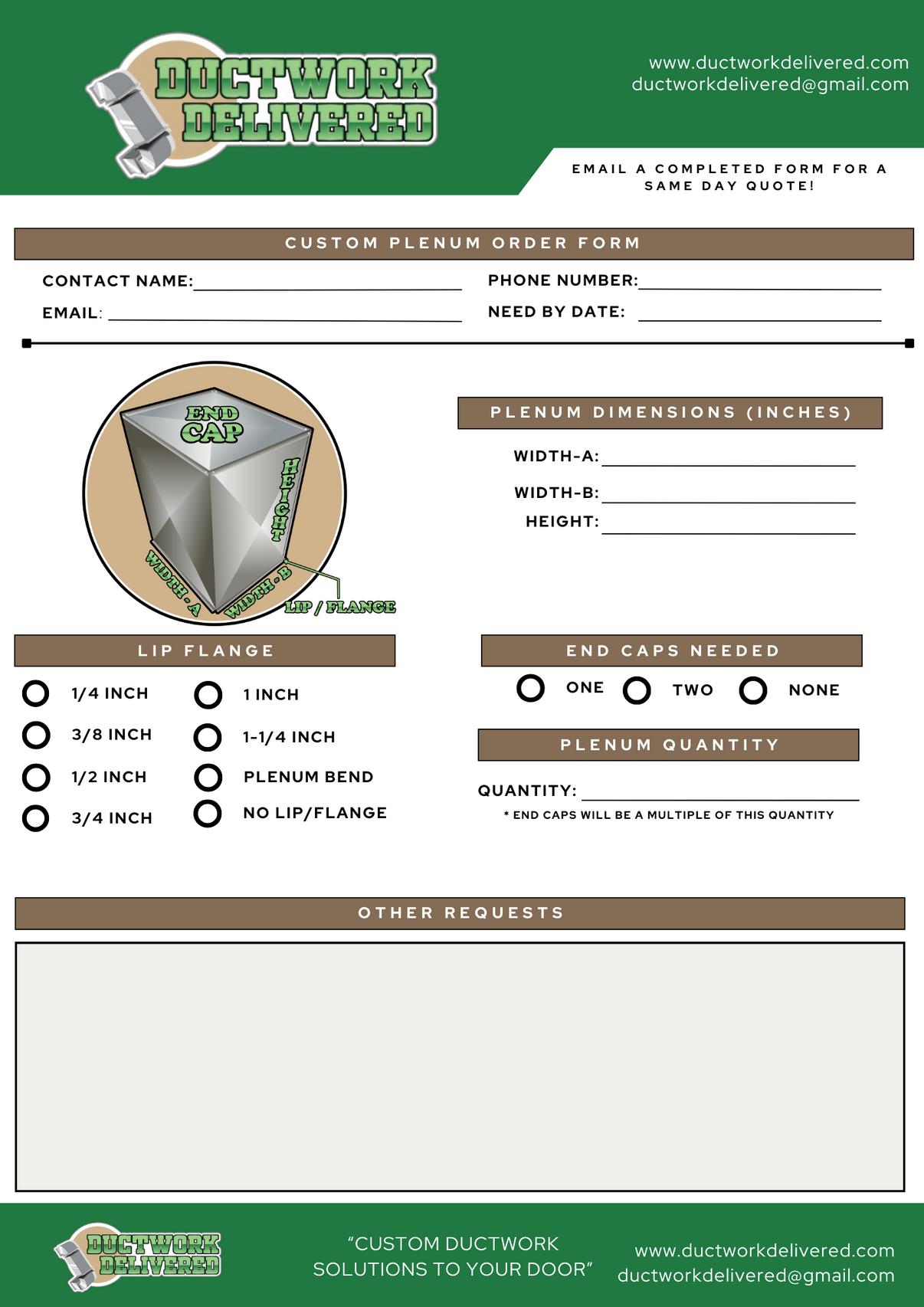 Online Design + Order Custom Size Sheet Metal Plenum – Ductwork ...